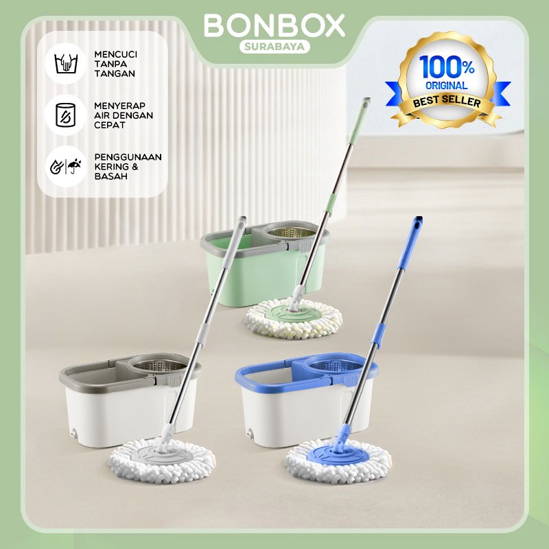 Jual 【VOUCHER 30K】Bonbox Alat Pel Lantai Ember 2 in 1 DAPAT 2 KAIN PEL CADANGAN Kain Fiber Ember ...