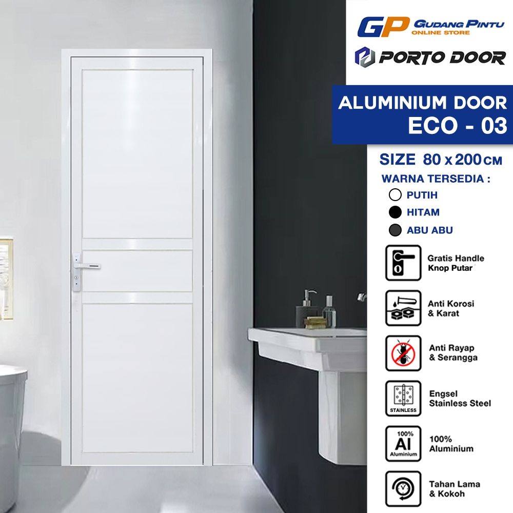 Jual PORTO DOOR PINTU ALUMINIUM / ALUMUNIUM ECO-03 80X200CM ACP / PINTU ...