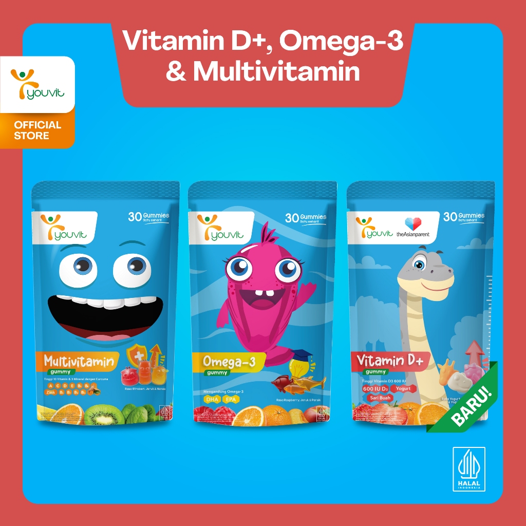 Jual Youvit Kids Trio 30 Hari - Vitamin D3, Multivitamin Anak, Omega 3 Anak dengan Vitamin D3 ...