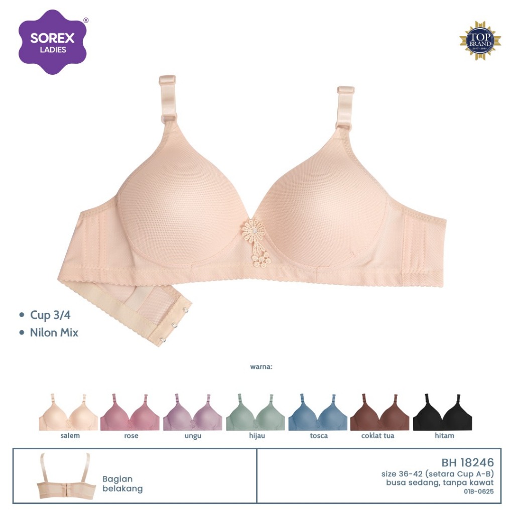 Jual Sorex Bra Harian Busa Sedang Tanpa Kawat Kait 3 Setara Cup B BH 18246 | Shopee Indonesia
