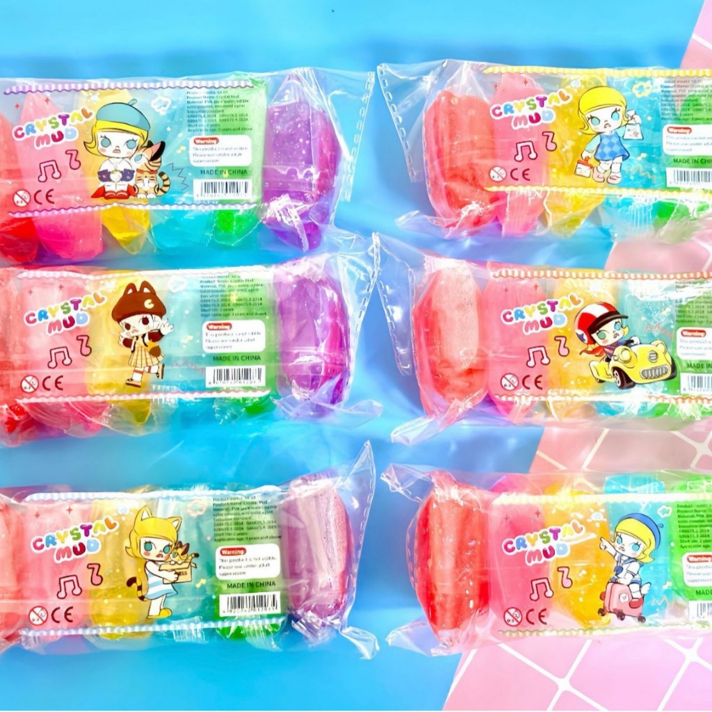 Jual Mainan Anak Slime Edukasi Import 6 Warna/ Isi 6 Pcs Slem Cristal ...