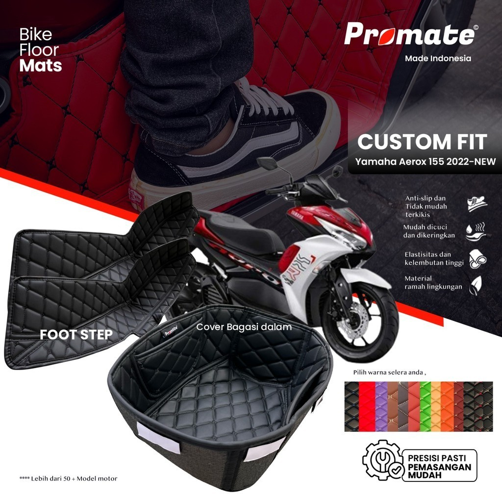 Jual PROMATE Karpet Motor Premium Kulit PVC 7D Yamaha Aerox 155 2022 ...