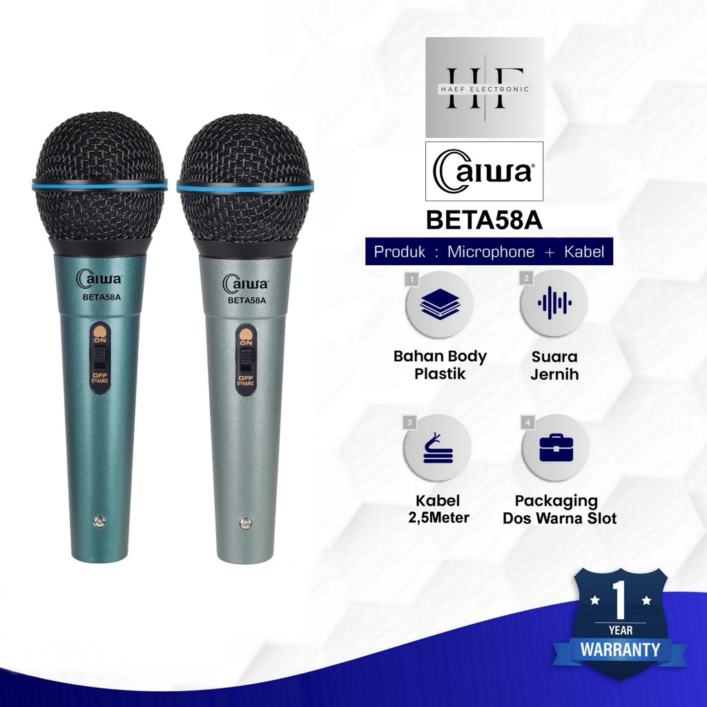 Jual Microphone Kabel CAIWA Beta-58A Mik Kabel Mic Vocal Karaoke Mic ...