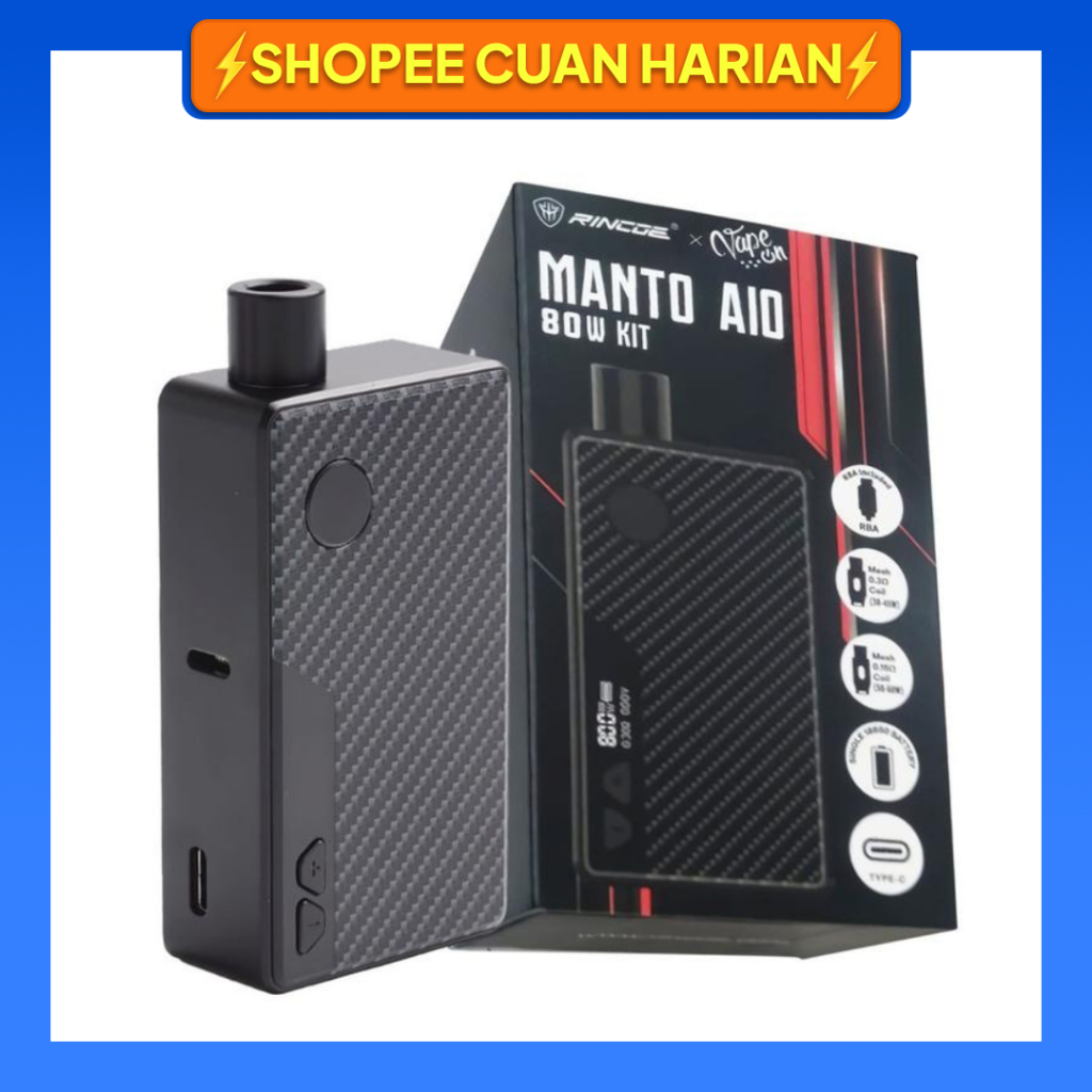 Jual RINCOE MANTO AIO WITH RBA 80WATT AIO KIT 100% AUTHENTIC BY RINCOE ...