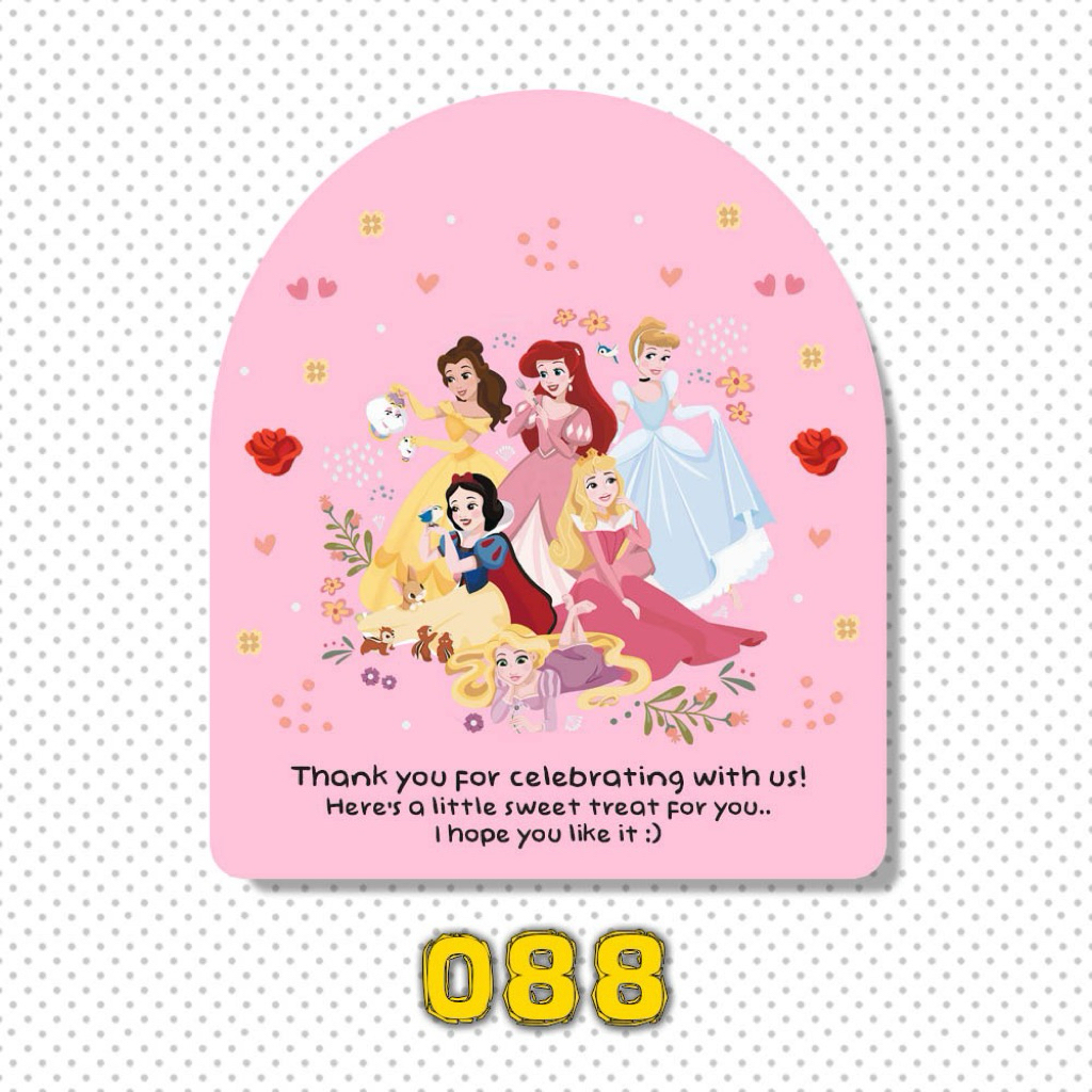 Jual Hang Tag Ulang Tahun Custom Spongebob, Shark, Pesawat, Jasmine ...