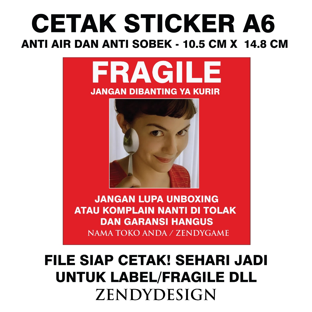 Jual 100PCS A6 STICKER A6 FRAGILE DAN STICKER UNBOXING | STICKER UNTUK ...