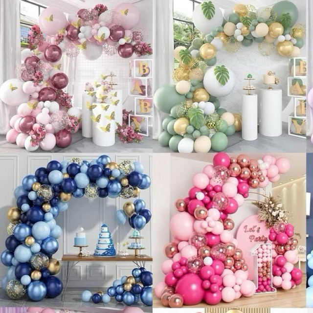 Jual 100pc baloon pack Happy Birthday Balon Garland Arch Kit Balon ...
