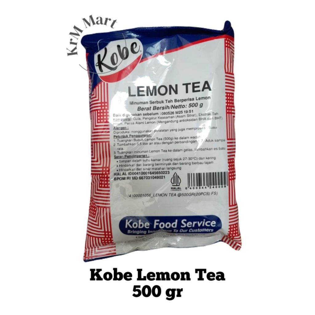 Jual Kobe Lemon Tea 500 gr 1/2 kg serbuk bubuk teh 500g gram kemasan ...