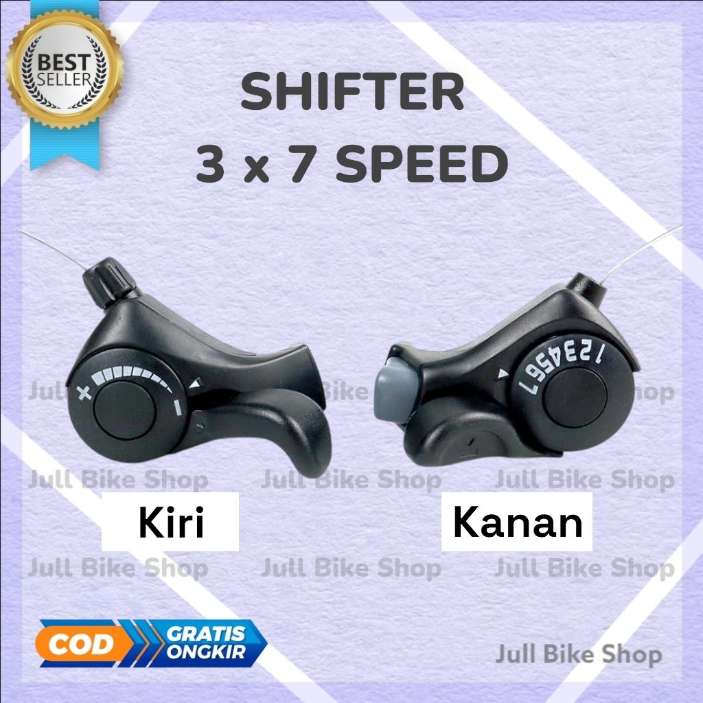 Jual shifter 7 speed kanan gigi operan sepeda lipat minion mtb kiri 3 ...
