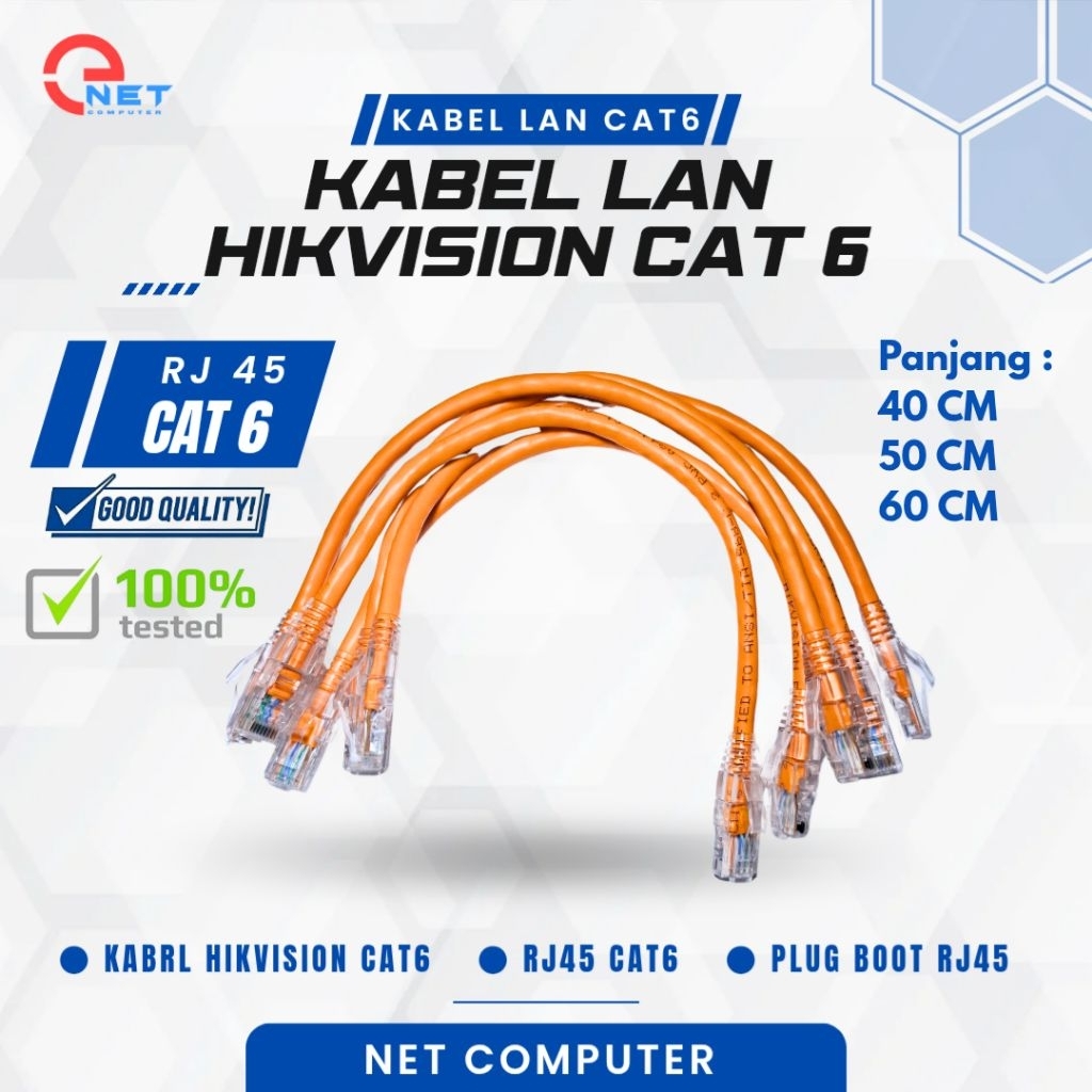 Jual [PROMO SIAP PAKAI] Kabel Lan Hikvision Cat6 UTP CAT6 Terpasang RJ45 CAT6 support Gigabit ...