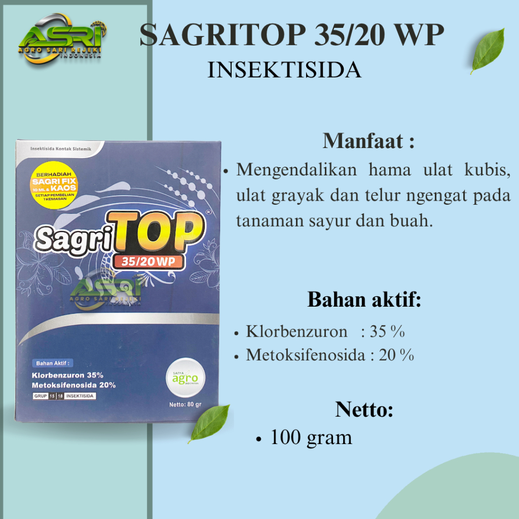 Jual SAGRI TOP 35/20WP 80 GRAM INSEKTISIDA SISTEMIK (Free kaos dan ...