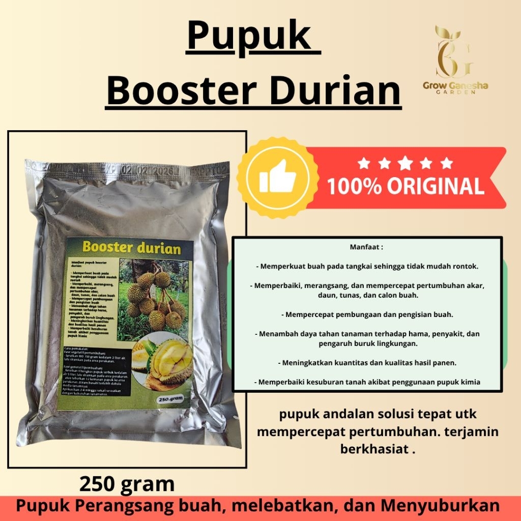 Jual PUPUK BOOSTER DURIAN || PERANGSANG BUAH || PELEBAT BUAH & BUNGA || 250 GRAM | Shopee Indonesia