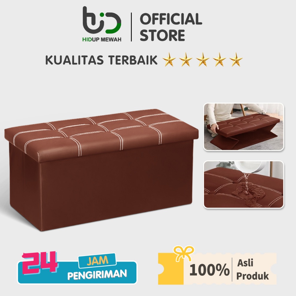 Jual Hidup Mewah Kulit tahan air Storage Box Sofa Lipat Kotak Kursi Box ...