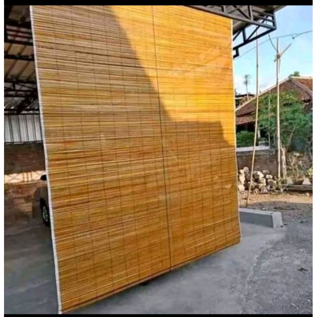 Jual Krey/Tirai bambu sawit outdoor ukuran L 3m x 3m T meter udah ...