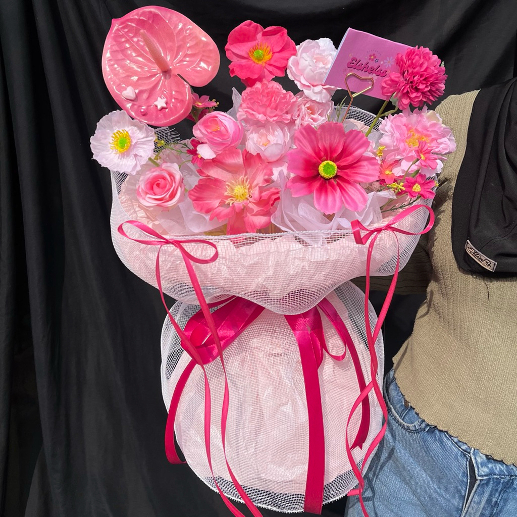 Jual powerpuff bouquet | Buket bunga artificial | Bouquet wisuda ...