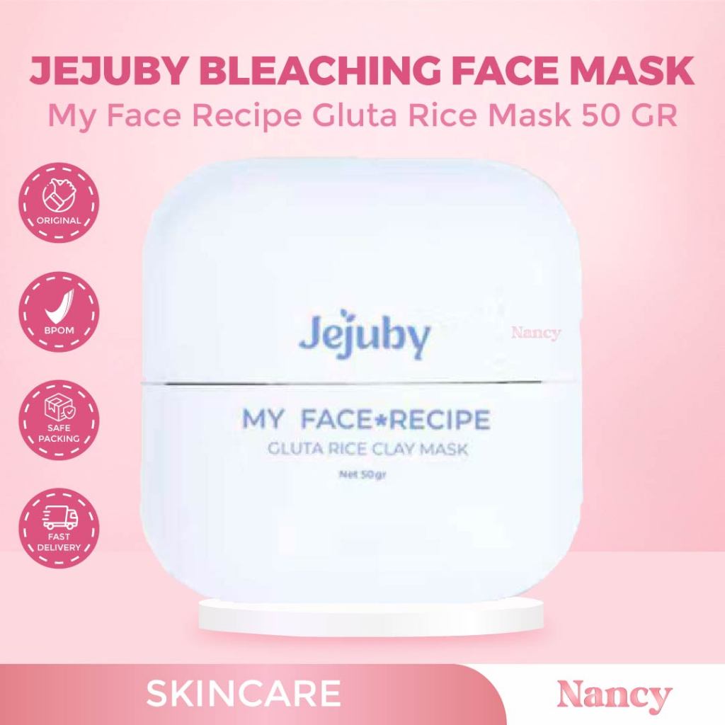 Jual JEJUBY BLEACHING FACE MASK MY FACE RECIPE GLUTA RICE MASK MASKER ...