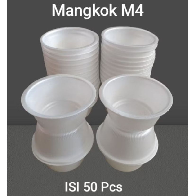 Jual Foam Mangkok KCS M-4 / Styrofoam bakso/ Seblak isi 50 Pcs | Shopee ...