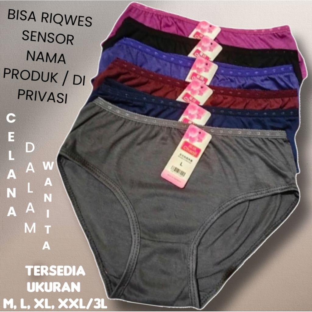Jual bisa 6 picis 12 picis celana dalam wanita remaja dewasa motif polos | Shopee Indonesia