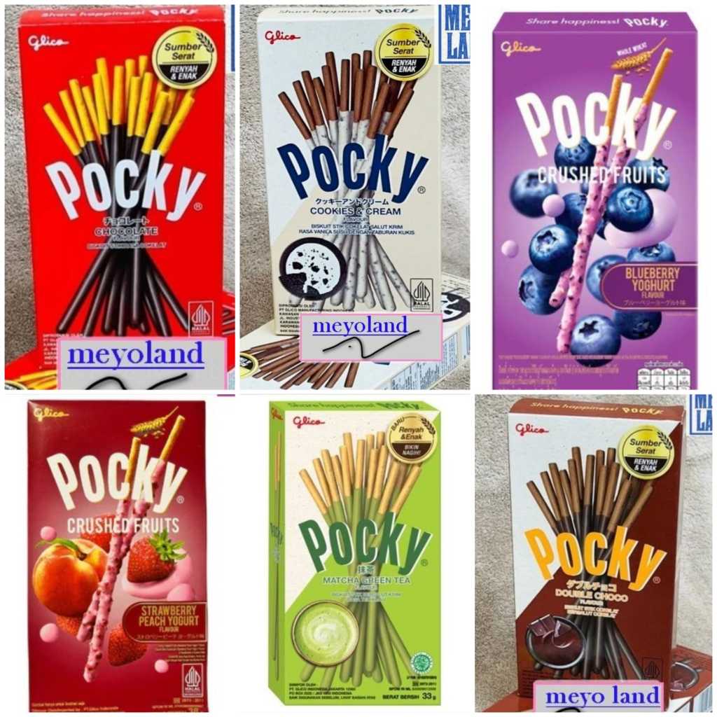Jual Glico Pocky Assorted Flavour 33-47 gr Snack Impor Halal / Biskuit ...