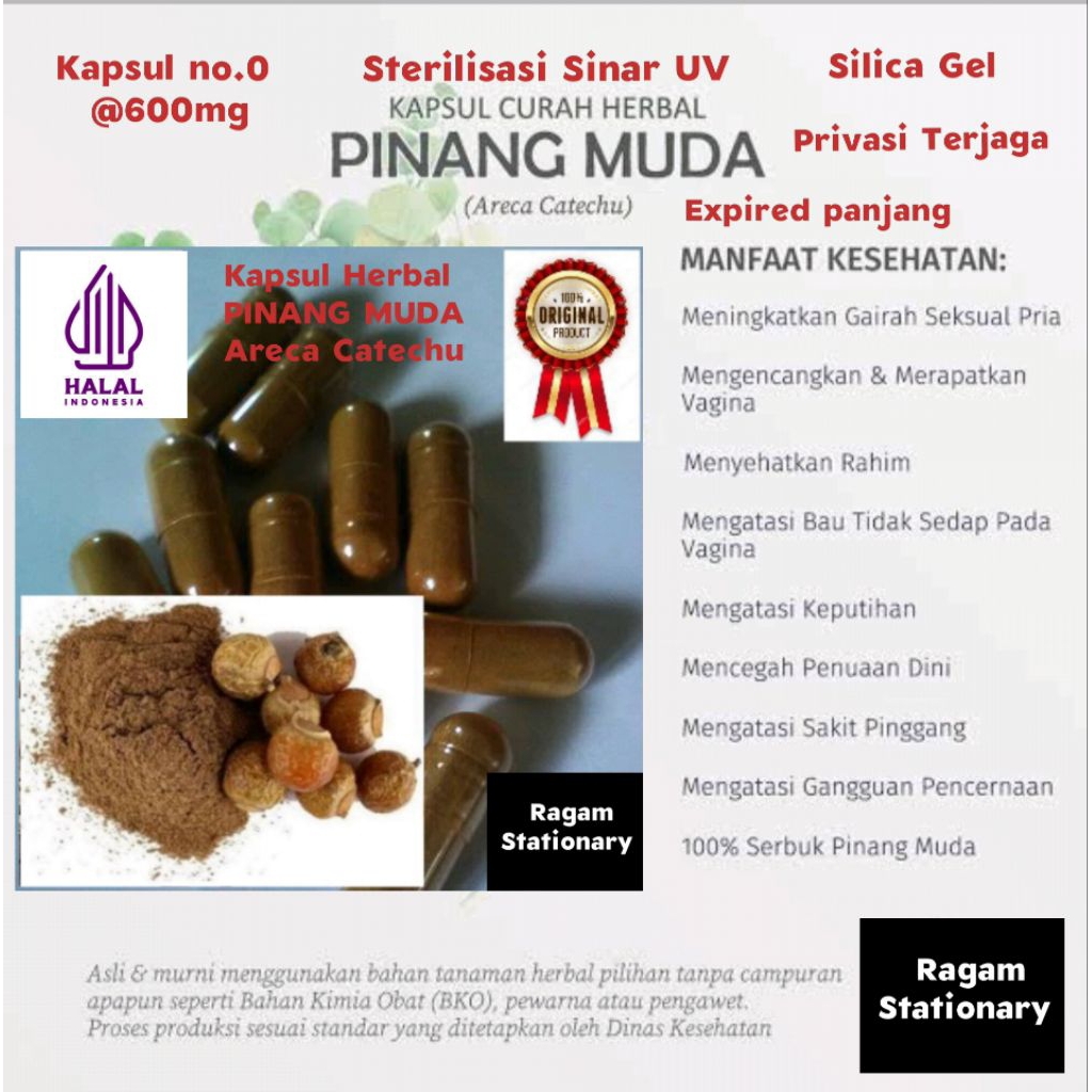 Jual KAPSUL BUBUK PINANG MUDA JAMBE HERBAL JAMU OBAT CURAH 100 BUTIR | Shopee Indonesia