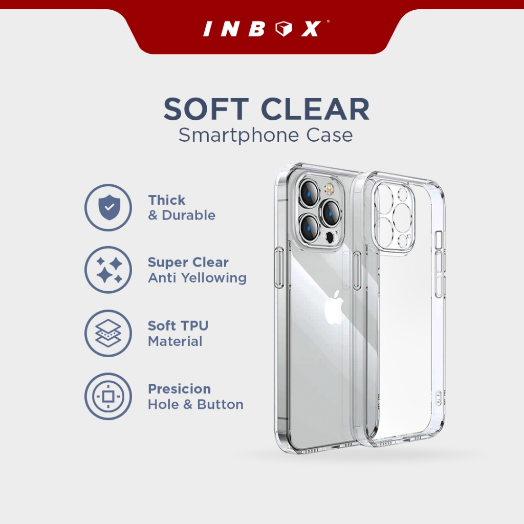 Jual Inbox Soft Clear Case for iPhone 11 12 13 14 15 16 17 Pro Max ...