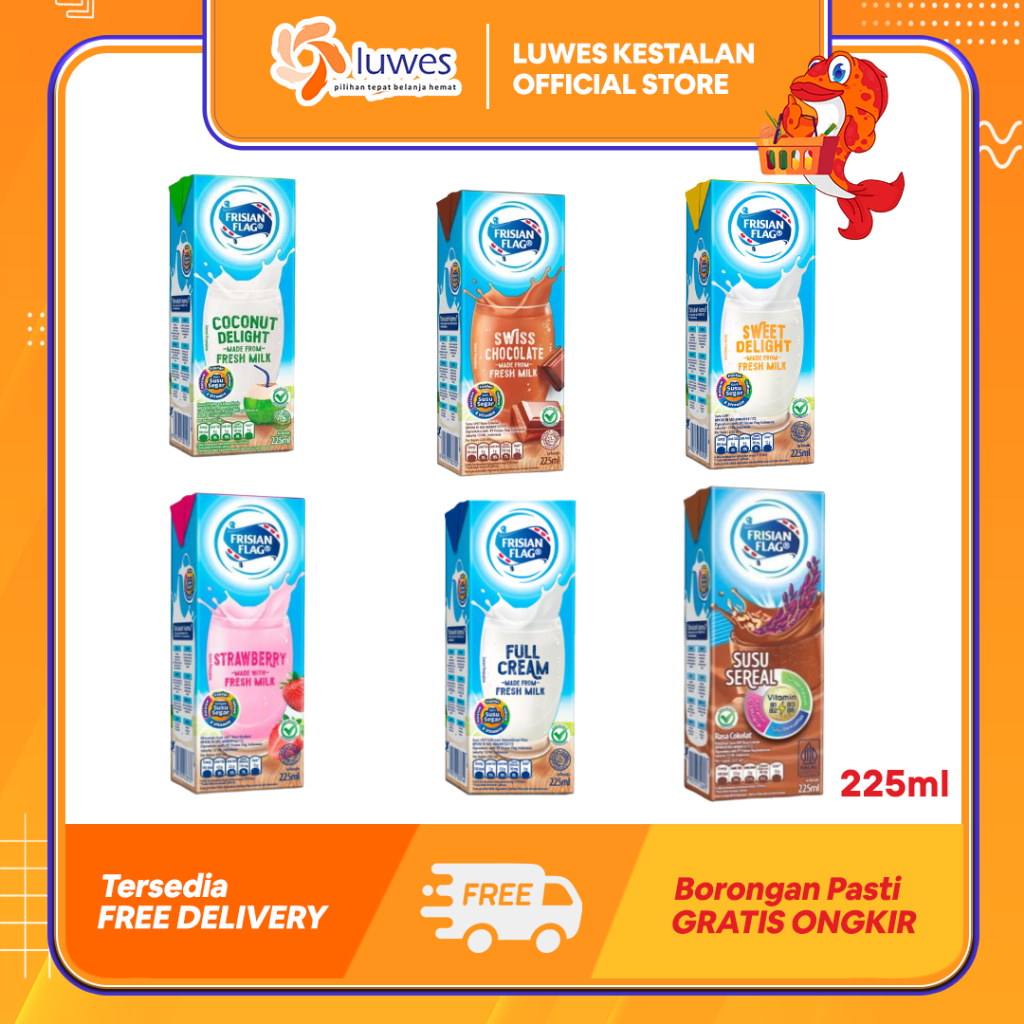 Jual Frisian Flag Bendera Susu UHT 225ml All Varian Rasa Yang Enak & Bergizi | Shopee Indonesia