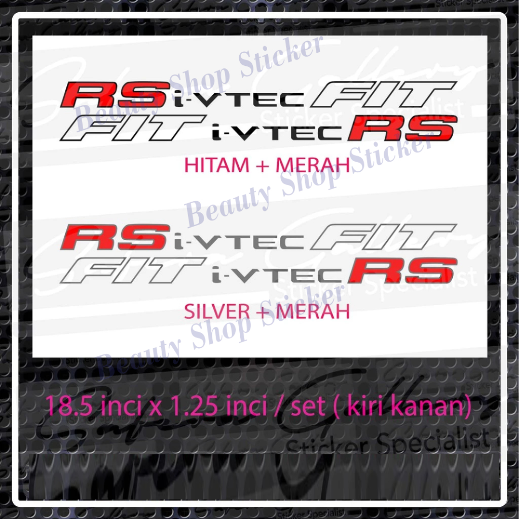Jual STICKER MOBIL FIT I-VTEC RS HONDA JAZZ side door sticker Honda ...