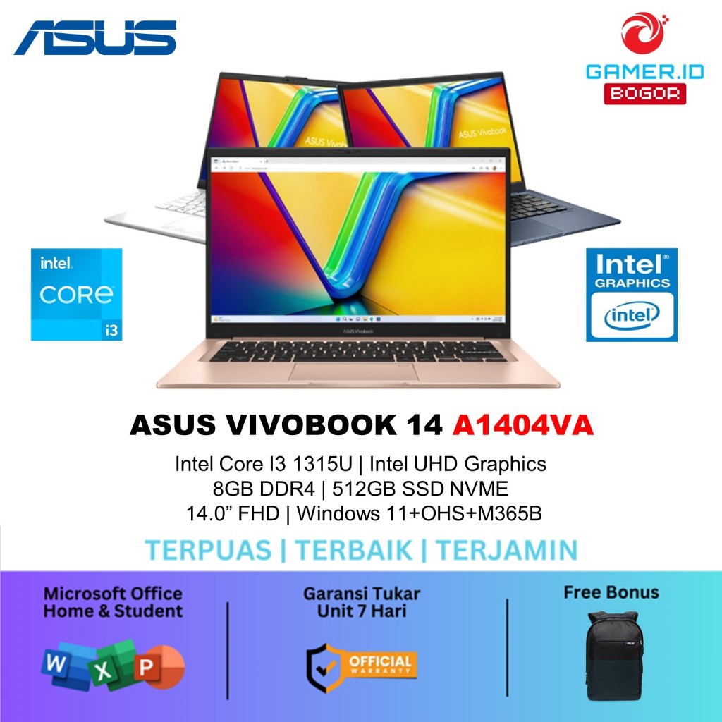Jual ASUS VIVOBOOK 14 A1404VA INTEL CORE I3 1315U 8GB 512GB W11+OHS ...