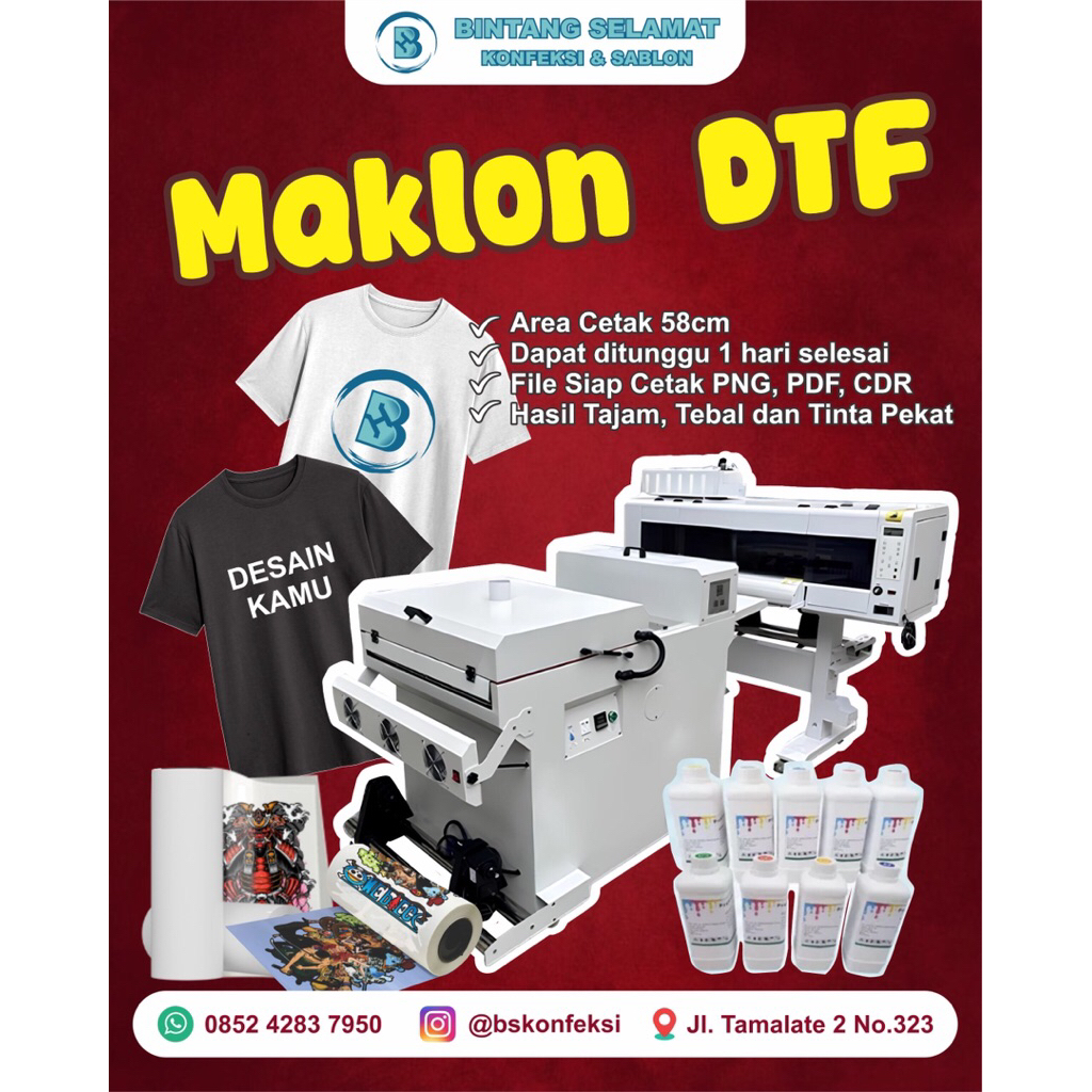 Jual JASA CETAK DTF METERAN MURAH | MAKLON DTF | PRINT DTF LARGE FORMAT | Shopee Indonesia
