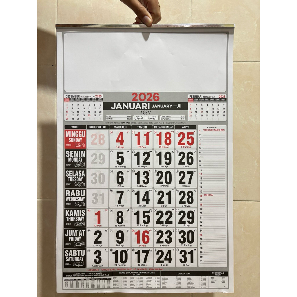 Jual KALENDER DINDING 2026 MERAH HITAM | Shopee Indonesia