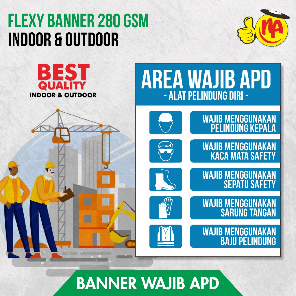 Jual Spanduk Sign Area Wajib APD / Spanduk Area Wajib Alat Pelindung Diri | Shopee Indonesia