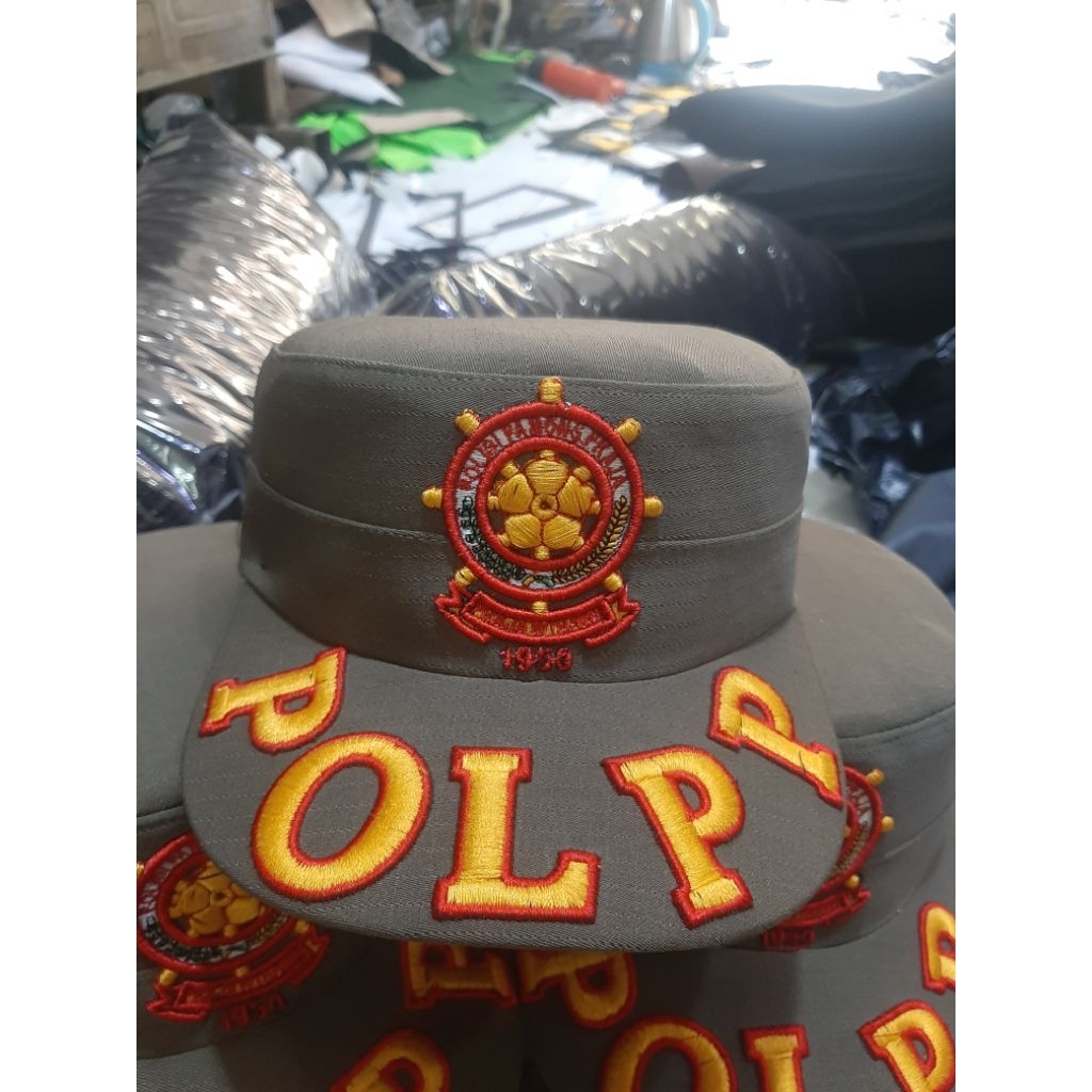 Jual topi komando satpol pp golongan II hijau kain luster tulisan pol ...