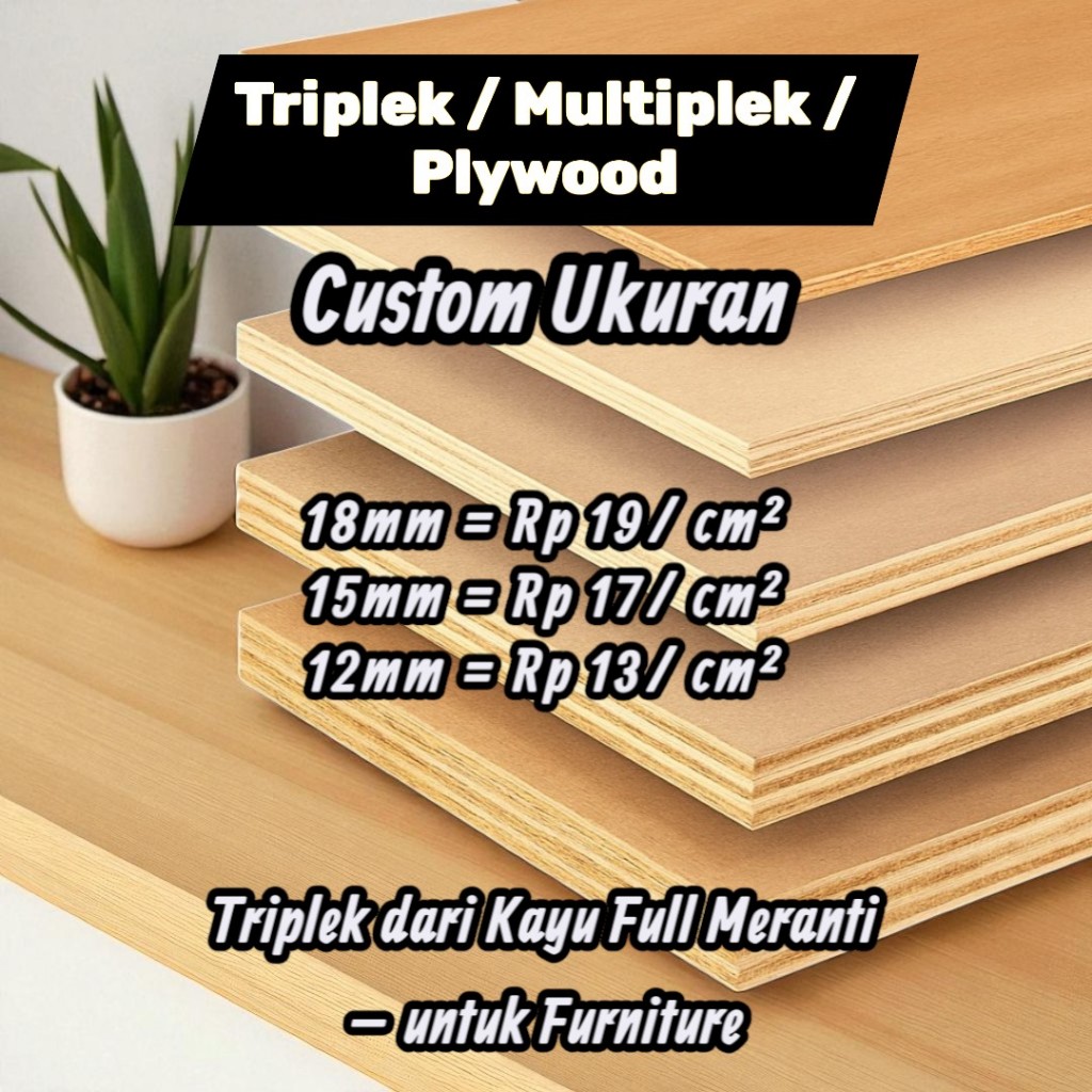 Jual Triplek Full Meranti - Custom Ukuran - (Multiplek / Plywood ...