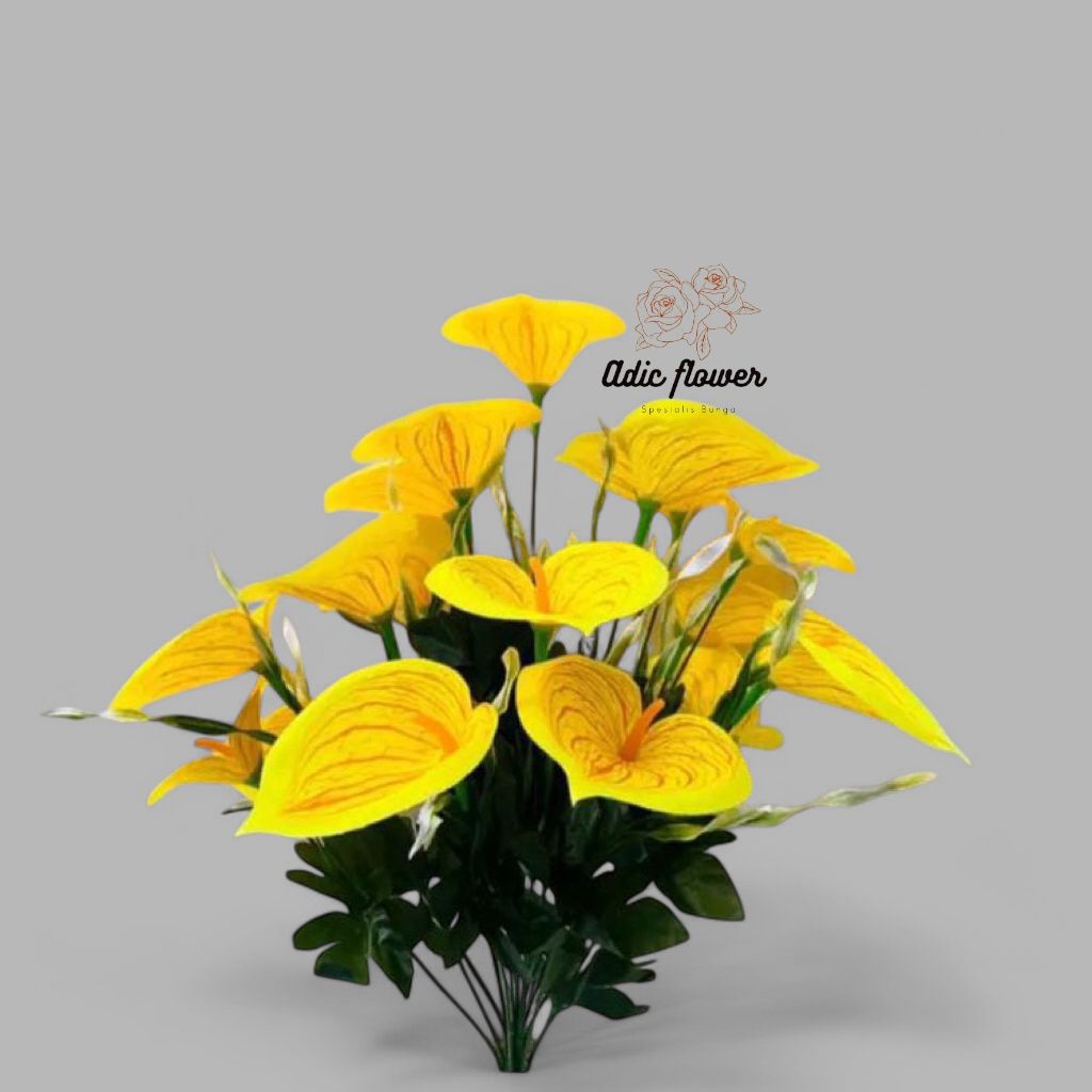 Jual Rangkaian bunga anthurium/ bunga lily pajangan sudut ruangan 18 ...