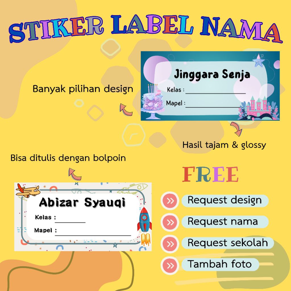 Jual Stiker Label Nama Buku Sekolah Anak | Shopee Indonesia