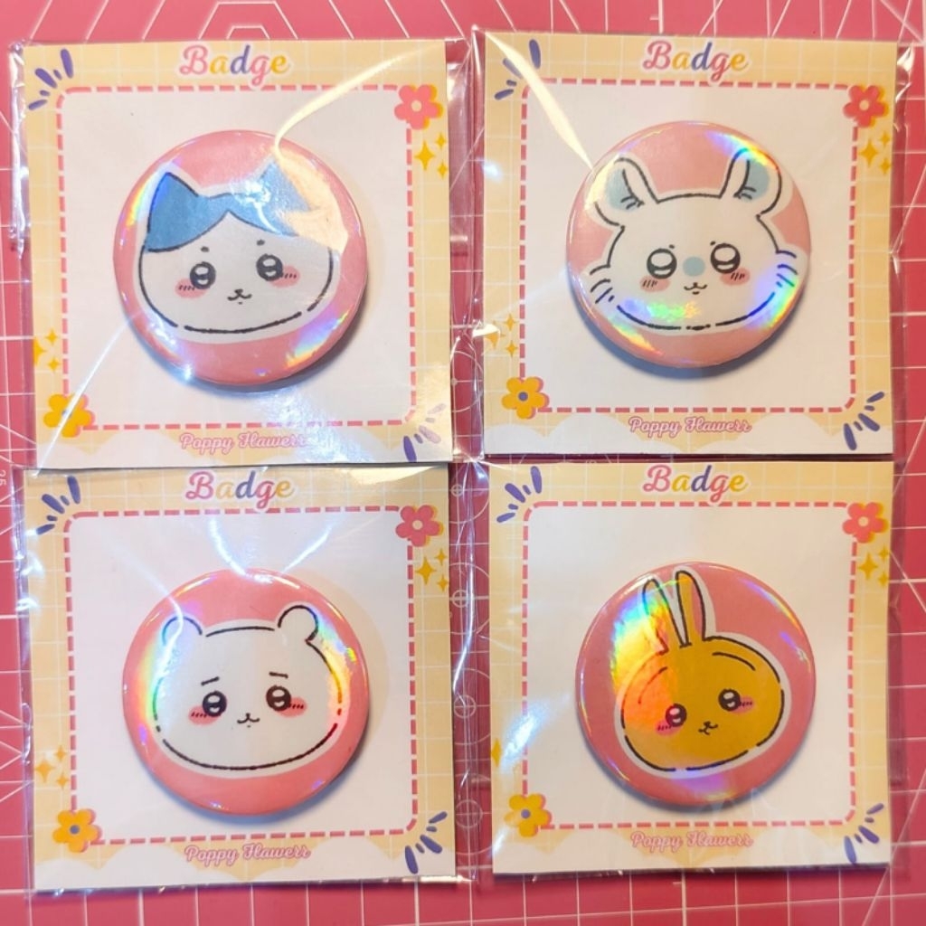 Jual Pin Button Chiikawa Hachiware Chiikawa Usagi Momonga [Fanmerch By ...