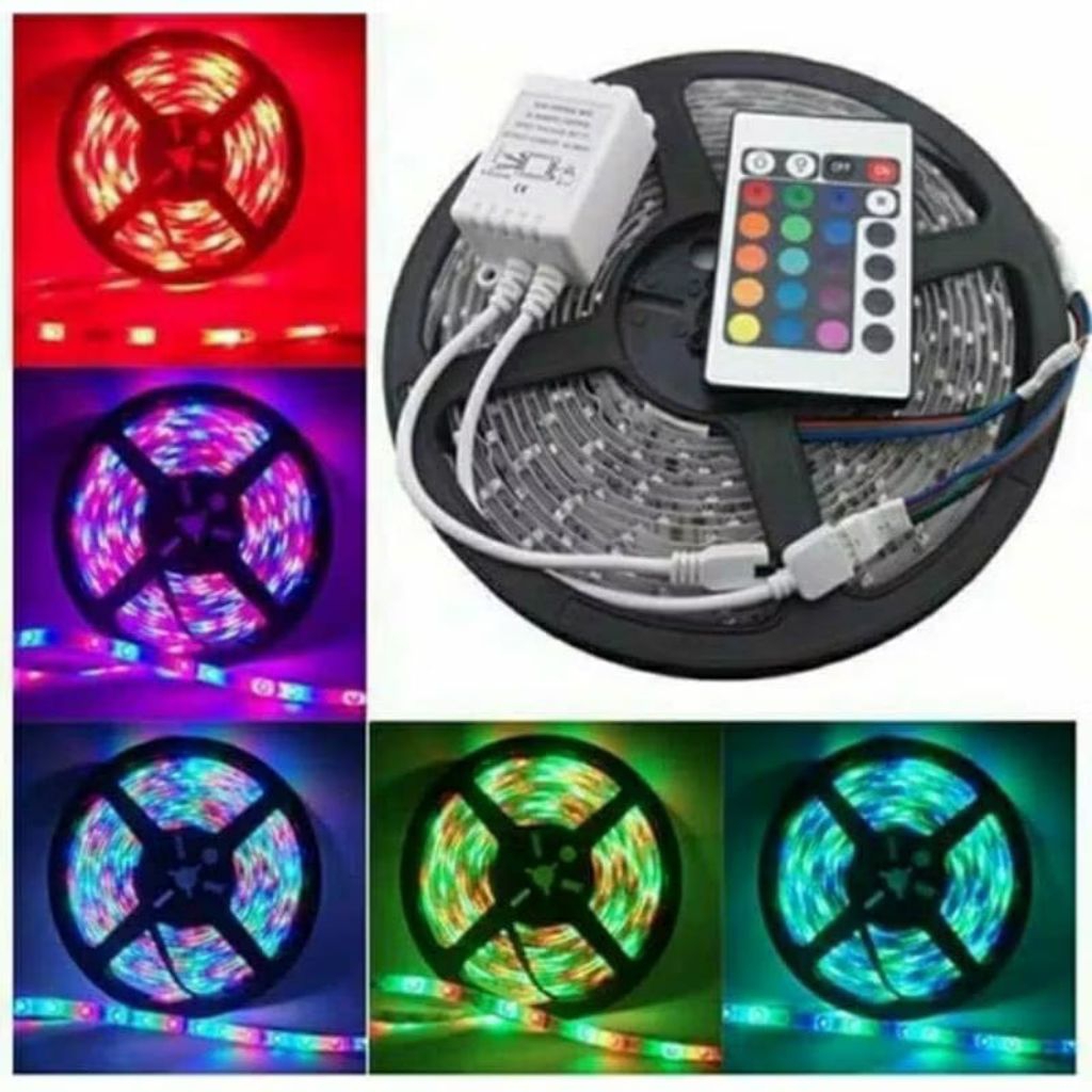 Jual Lampu led strip RGB/lampu hias RGB 5M Warna Warni | Shopee Indonesia