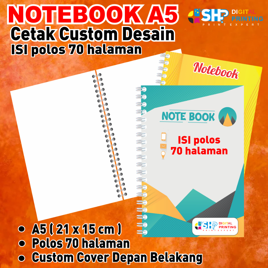 Jual NoteBook A5 Isi 70 Halaman Custom Desain Cover | Shopee Indonesia