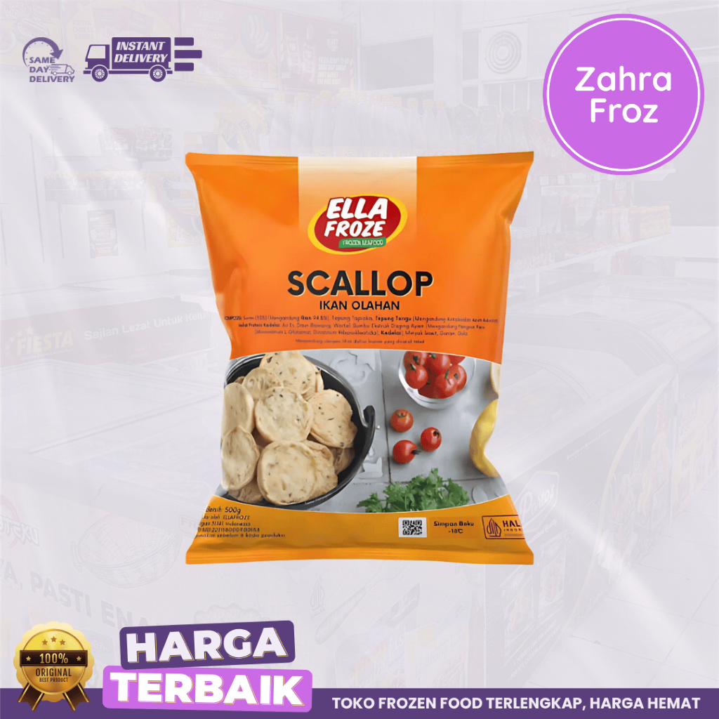 Jual ELLAFROZE SCALLOP IKAN 500GR | Shopee Indonesia