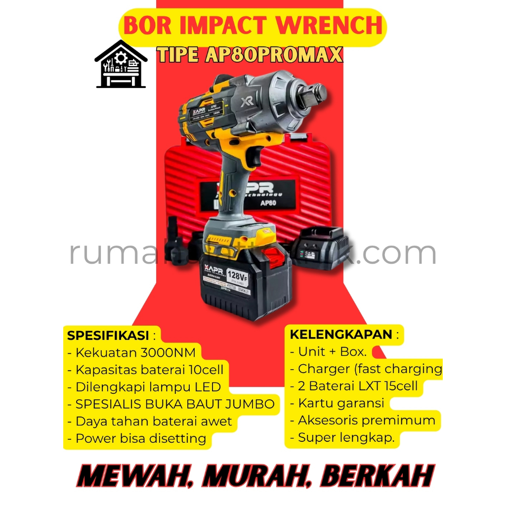 Jual APR RAJA IMPACT WRENCH XTRA JUMBO 3/4INCH TYPE AP80 PROMAX 3000NM ...