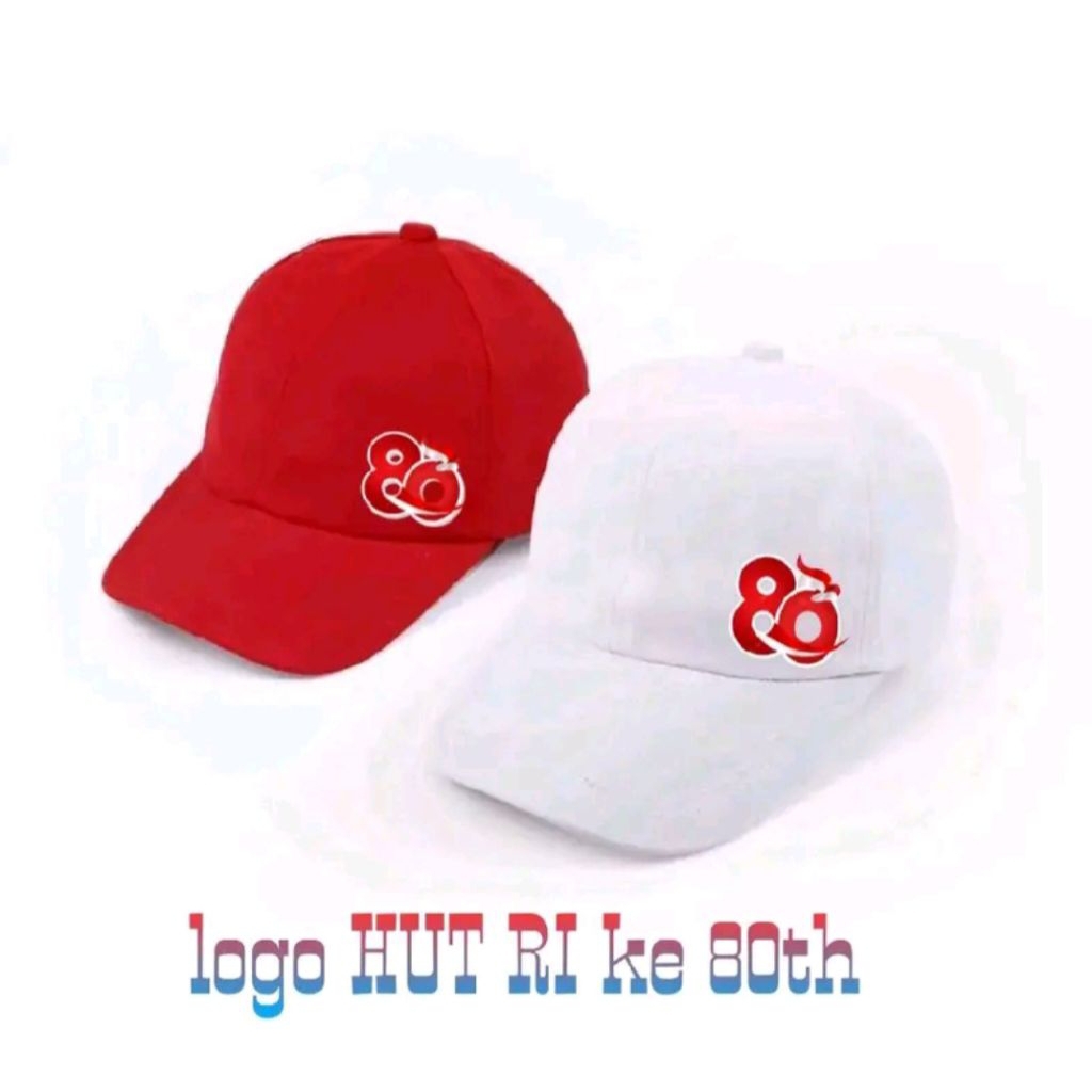 Jual TOPI BASEBALL 17 AGUSTUS HUT RI KE 80 TAHUN//TOPI BASEBALL LOGO 80 ...