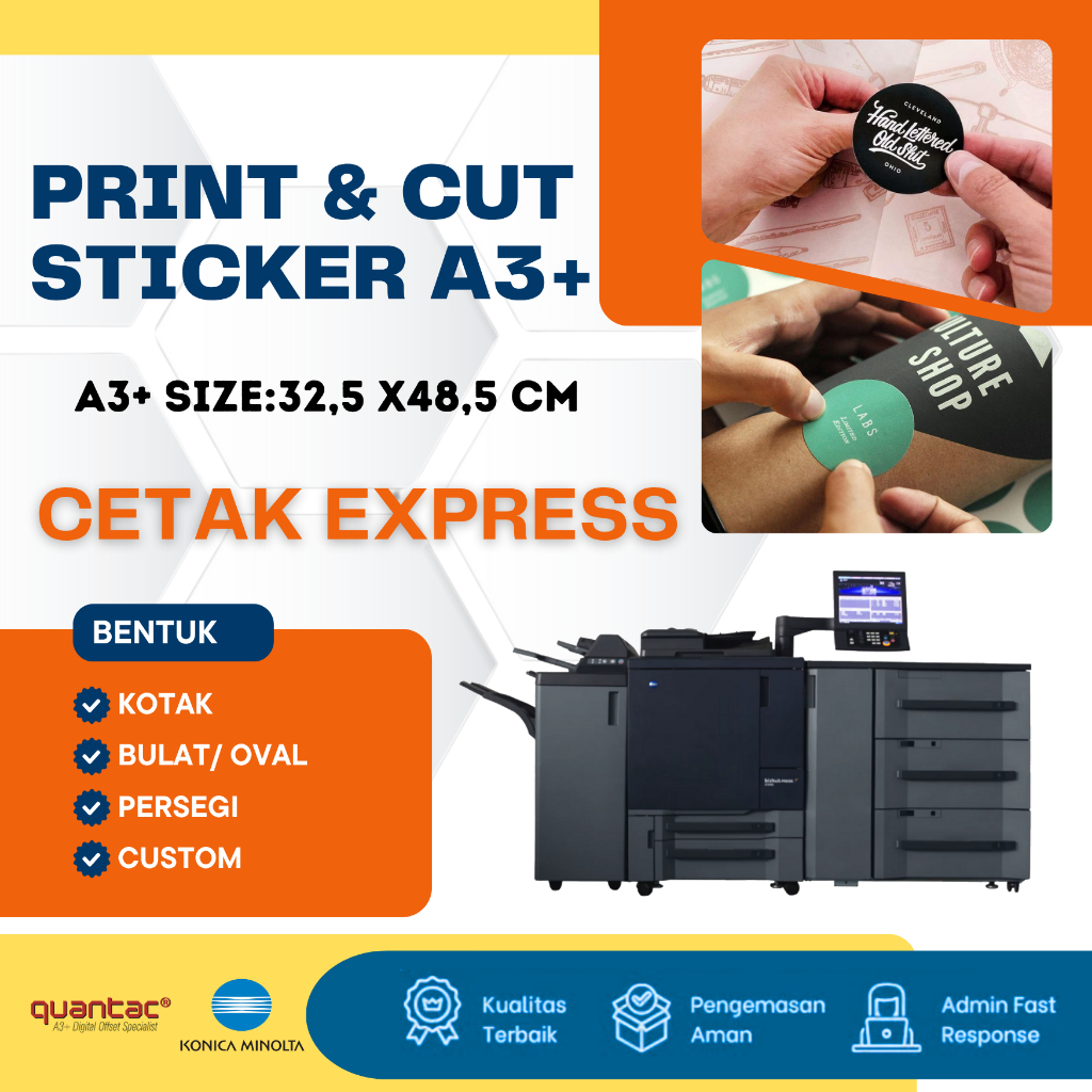 Jual Cetak Stiker Plus Cutting A3+ Bahan Chromo & Vinyl Sticker Label ...