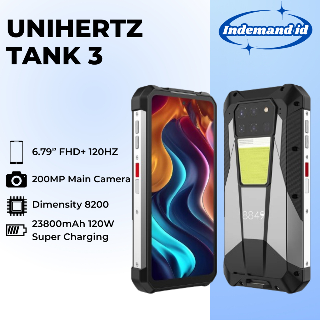 Jual Unihertz Tank 3 5G Rugged Phone 32GB 512GB 200MP 23800mAh 120W 120Hz | Shopee Indonesia