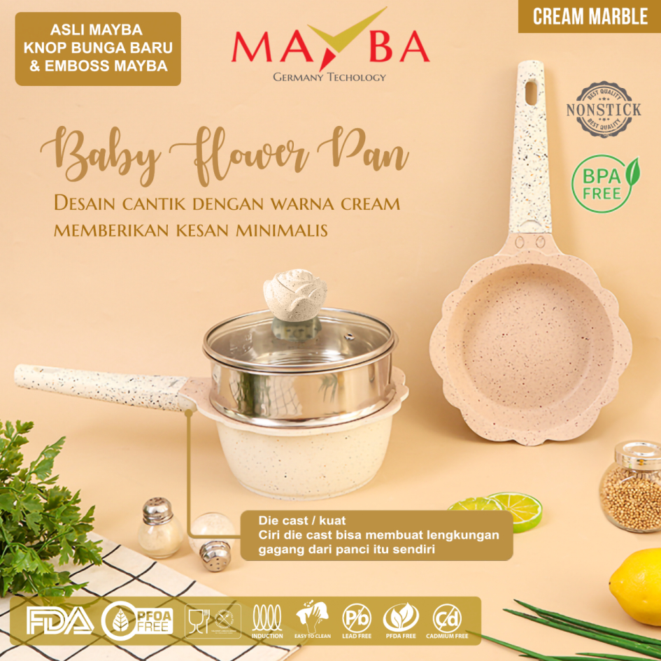 Jual MAYBA Panci Set Bayi 4Pc Bonus Kukusan Granit Wajan Keramik Food ...