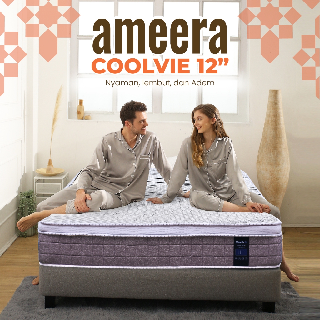 Jual KASUR SPRING BED AMEERA COOLVIE PLUSH TOP 12' UKURAN 120X200 ...