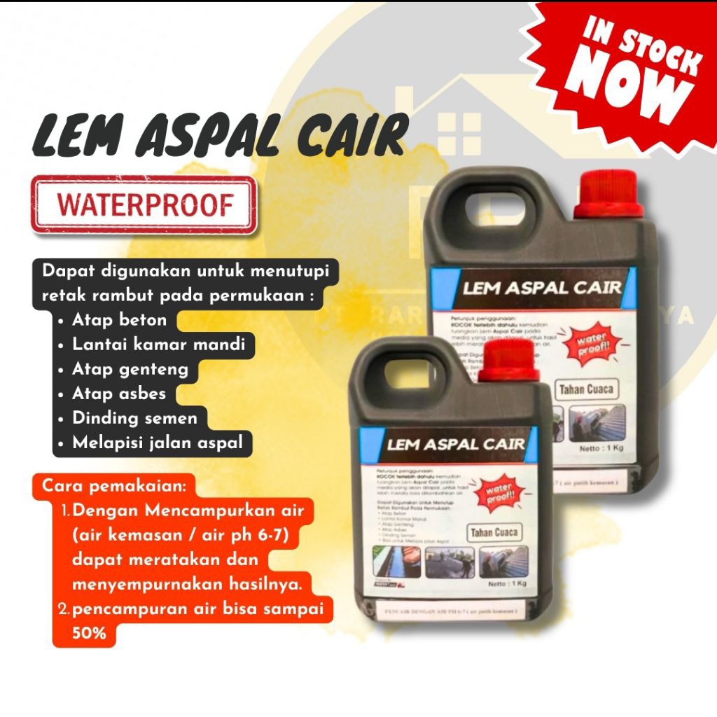 Jual LEM ASPAL CAIR WATERPROOF (1 LITER) | Shopee Indonesia