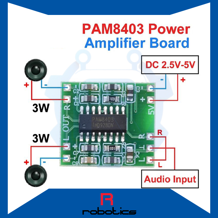 Jual PAM8403 Mini Digital Audio Amplifier Class D 2 x 3W 5V DC / Micro ...