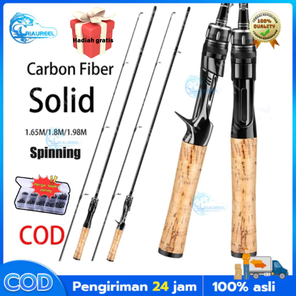 Jual [Riaureel] Joran UL carbon 1.68M/1.8M/1.98M lentur 3-6Lbs carbon padat/Joran ultralight UL ...