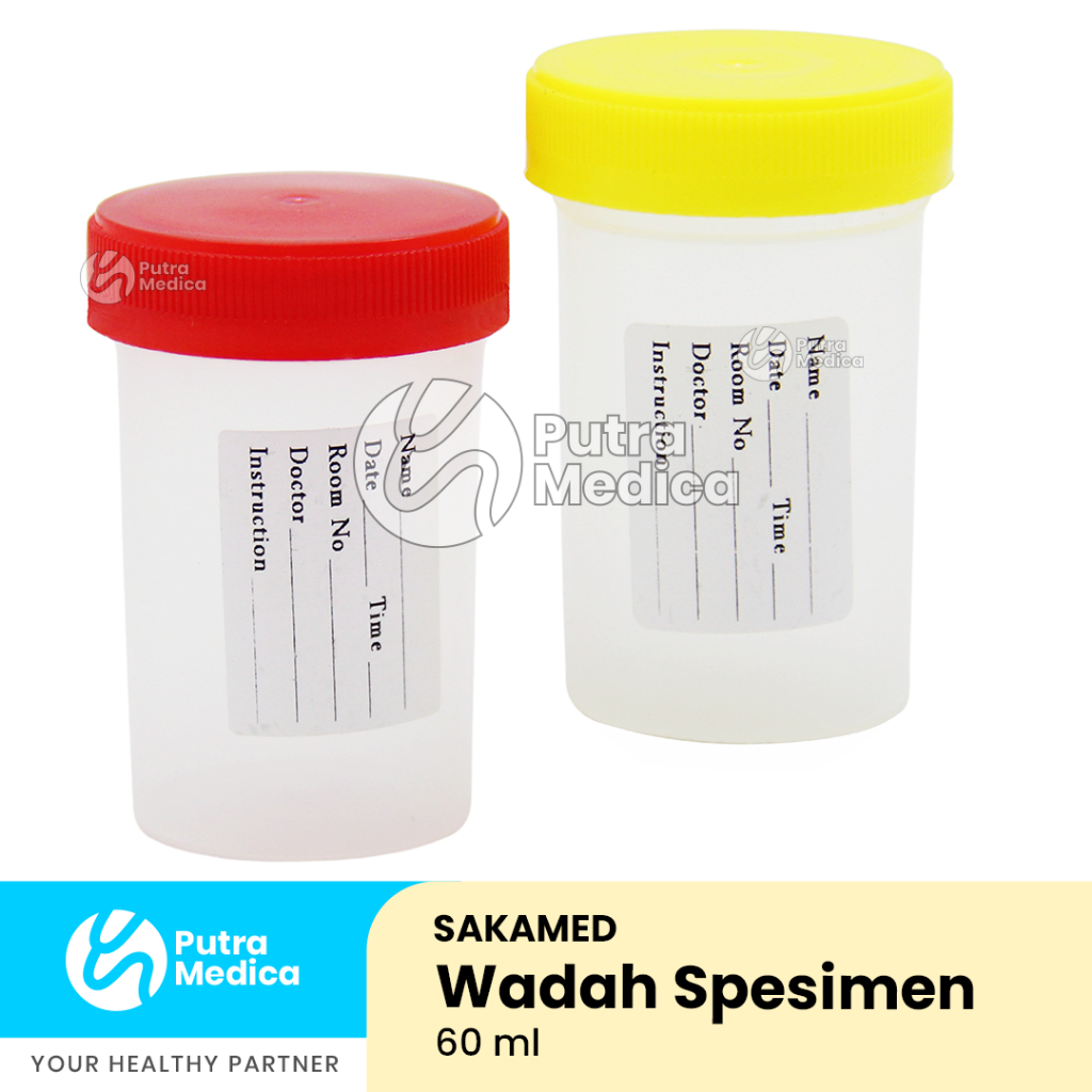 Jual Sakamed Wadah Specimen Urine 50ml - 1 Pc / Botol Plastik Spesimen ...
