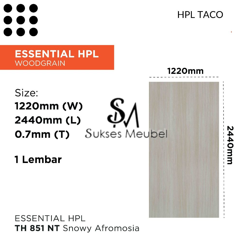 Jual TACO HPL Woodgrain Afromosia TH 851 NT - Snowy Afromosia | Per 1 ...